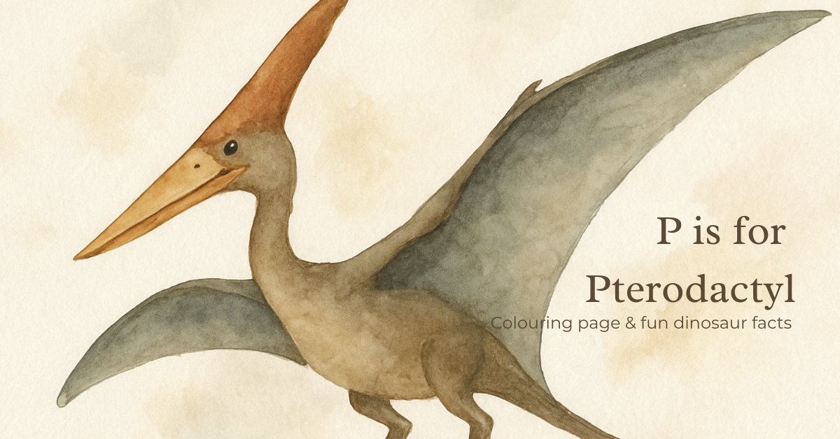 Free Pterodactyl Colouring Page – Dinosaur Printable for Kids – Cedar Lane