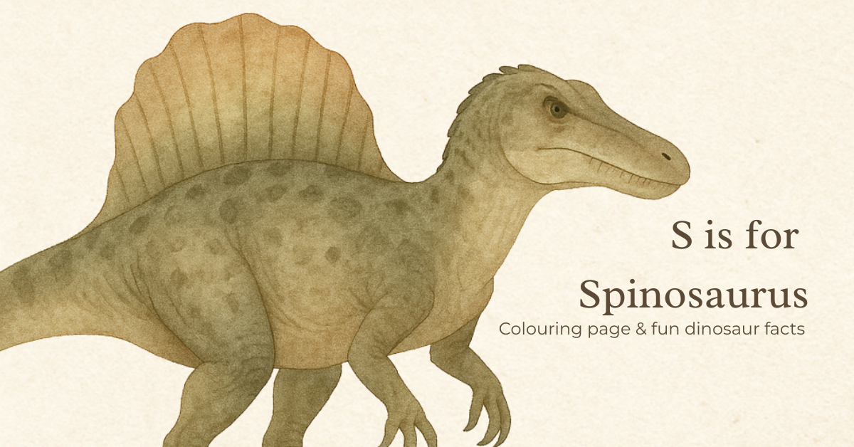 Free Spinosaurus Colouring Page – Dinosaur Printable for Kids – Cedar Lane